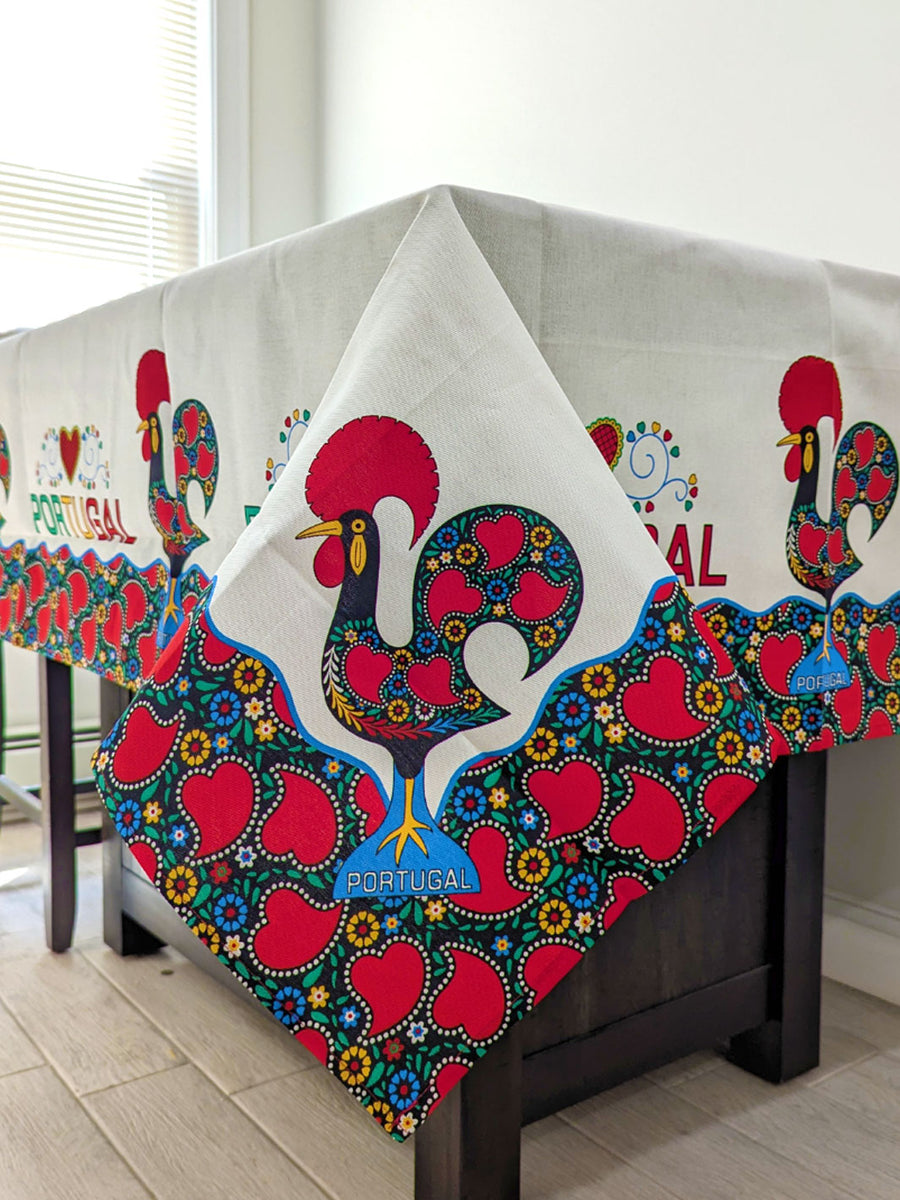 Portuguese Rooster Tablecloth - Vibrant Design, 100% Cotton – We Are ...