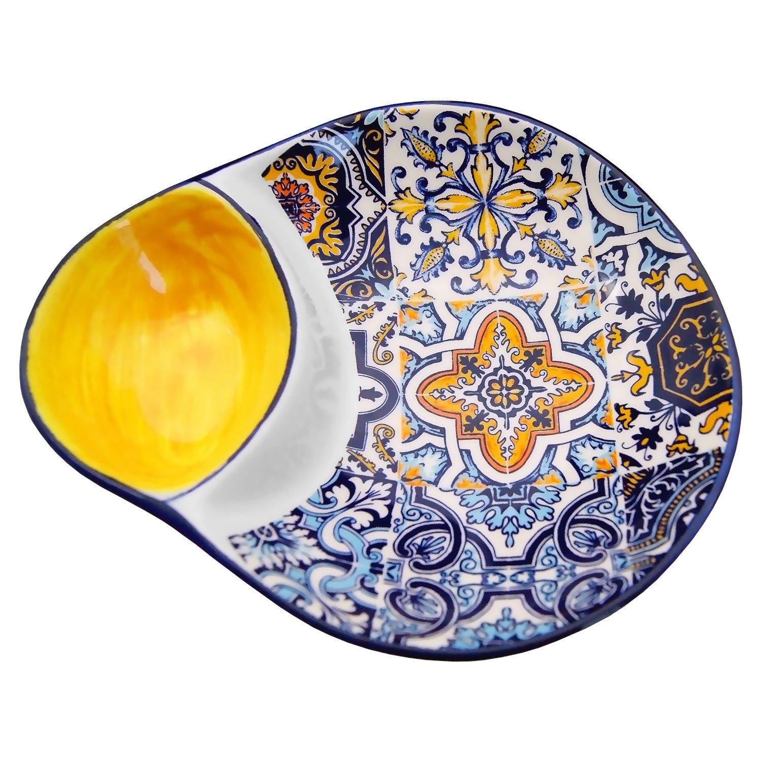 Portuguese Pottery Alcobaça Ceramic Olive Serving Dish with Pit Holder ...